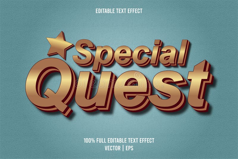 Special Quest Editable Text Effect Cartoon Style Stock Vector ...