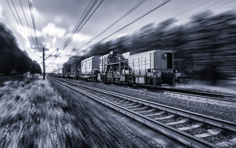 Special Railway Transport Fast Motion with Blur Stock Photo - Image of ...
