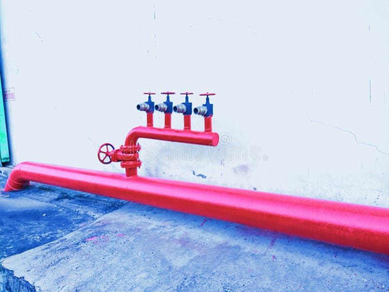Special Red Pipe for High Pressure Water Stock Image - Image of pipe ...