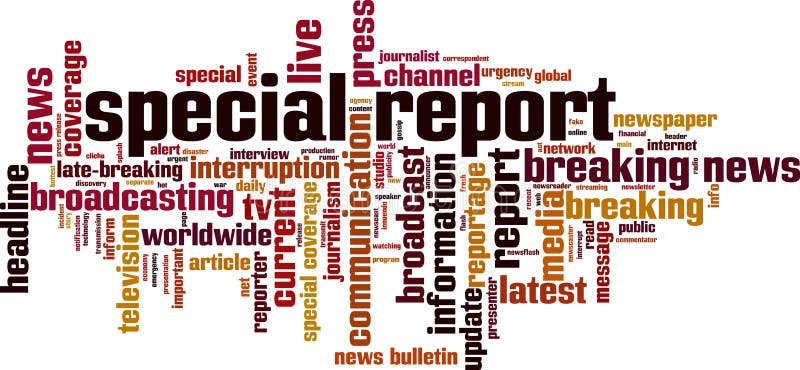 Special report word cloud stock vector. Illustration of message - 171255712