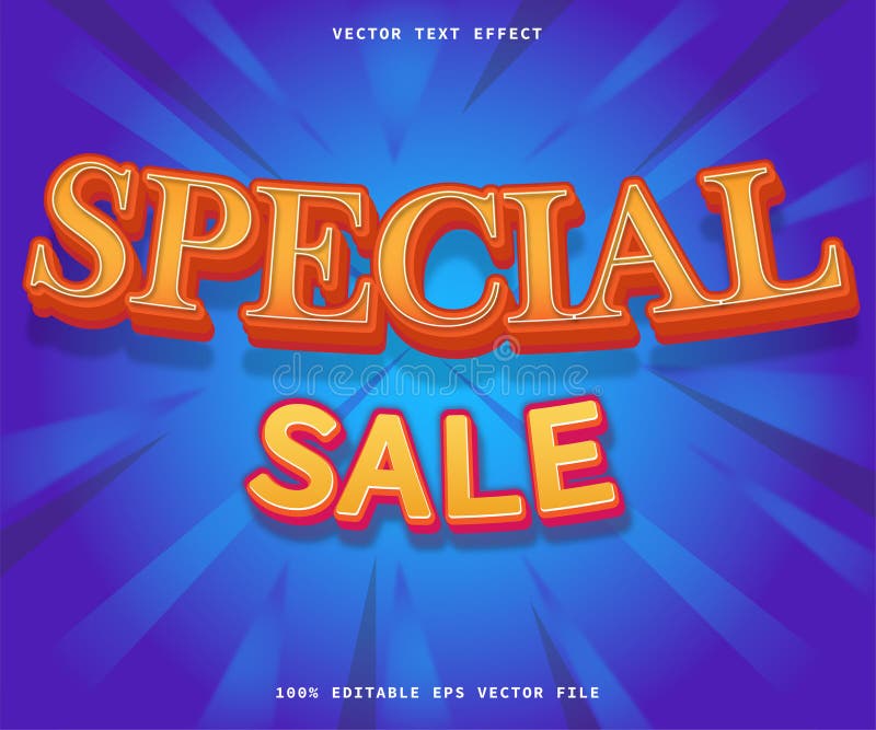 Special Sale 3d Text Effect Editable Text Eps Stock Vector ...