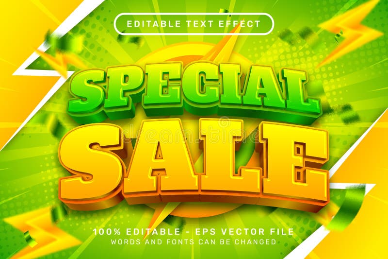Special Sale 3d Text Effect and Editable Text Effect Stock Vector ...