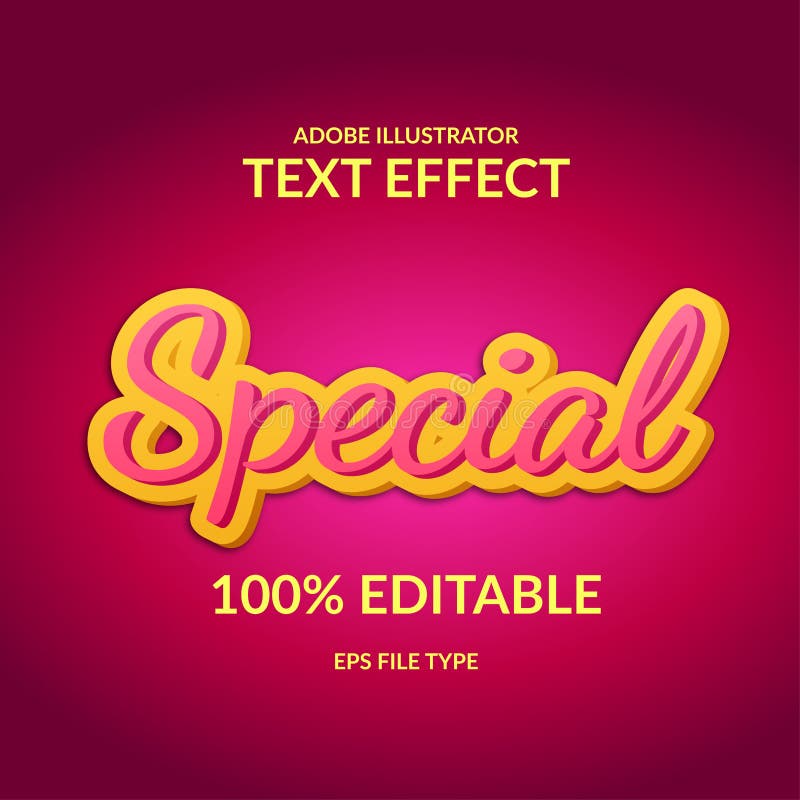 Special Script Editable Adobe Illustrator Text Effect. Cute Headline ...