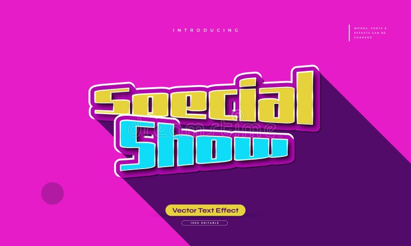 Special Show Text Effect with Retro Cartoon Style Stock Vector ...