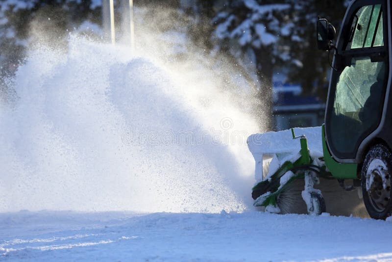 Special Snow Machine Clears Snow on the City Street Stock Image - Image ...