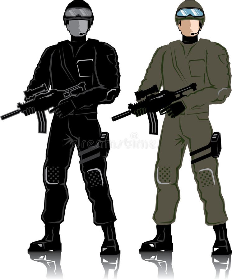 Vector Illustration Special Forces SWAT Team Police Stock Vector ...