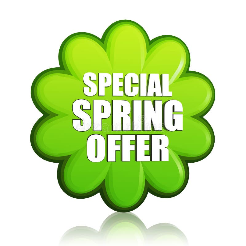 Special Spring Offer Green Flower Label Stock Illustration ...