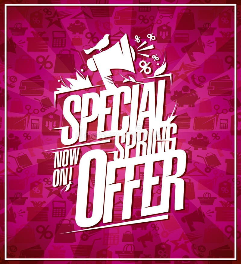 Spring offer stickers. stock vector. Illustration of pink - 23300127