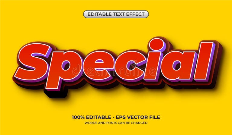 Special Text Effect. Editable Red Bold Text Effect Stock Vector ...