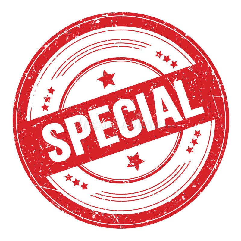 SPECIAL Text on Red Round Grungy Stamp Stock Illustration ...