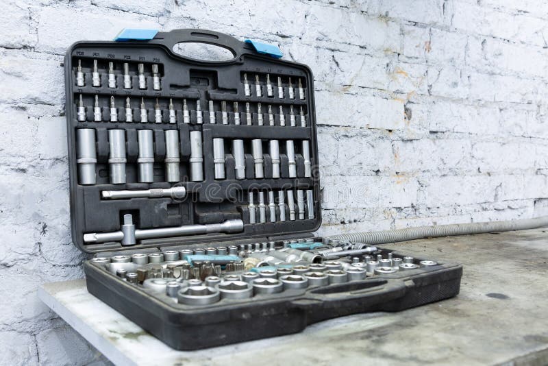 Special Tools Auto Mechanic. in the Box. Standing on the Table Stock ...