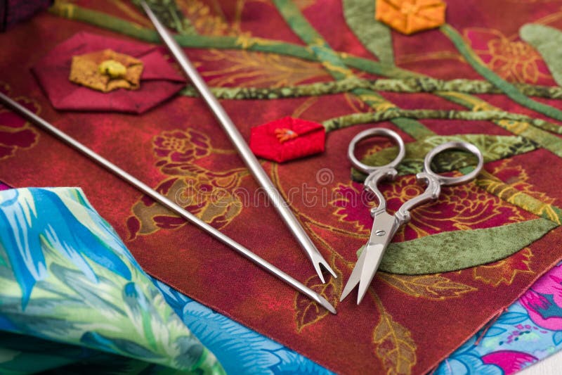 Special Tools for Fabric Applique Stock Photo - Image of pattern ...