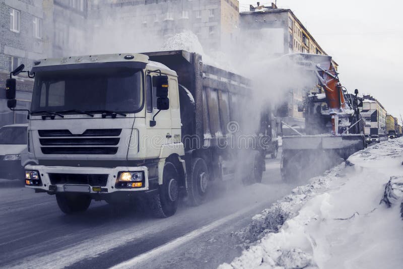 Special Transport Removes Snow on the Streets Stock Image - Image of ...
