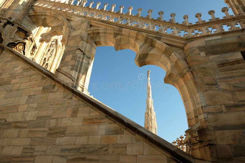 Special Views from the Terraces of the Milan Cathedral Stock Photo ...