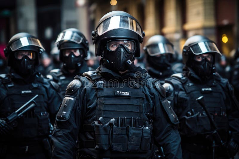 Special Weapons and Tactics Team in Action. Stock Illustration ...