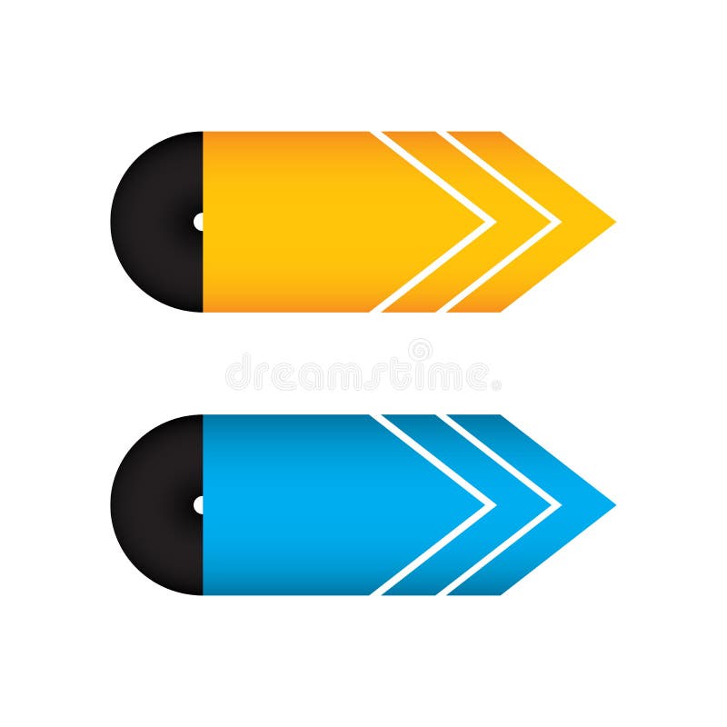 Special Yellow and Blue Arrow Design Stock Illustration - Illustration ...