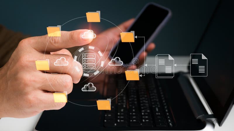 An it Specialist is Configuring a Document Management System (DMS) on a ...