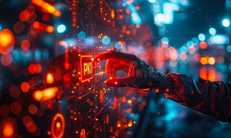 It Specialist Demonstrating Public Key Infrastructure PKI Concept with ...