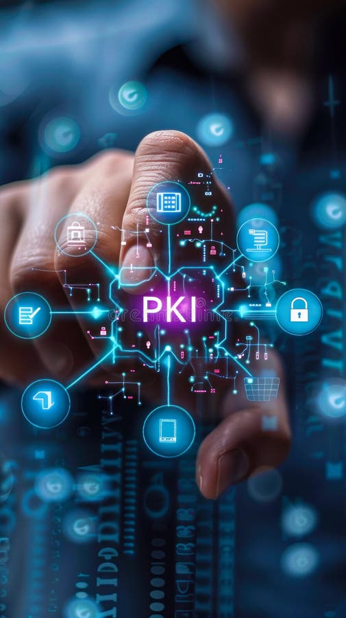 It Specialist Demonstrating Public Key Infrastructure PKI Concept with ...