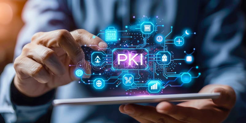 It Specialist Demonstrating Public Key Infrastructure PKI Concept with ...