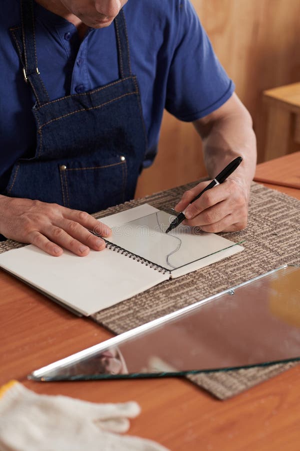 Specialist Drawing Sketches before Production Stock Photo - Image of ...