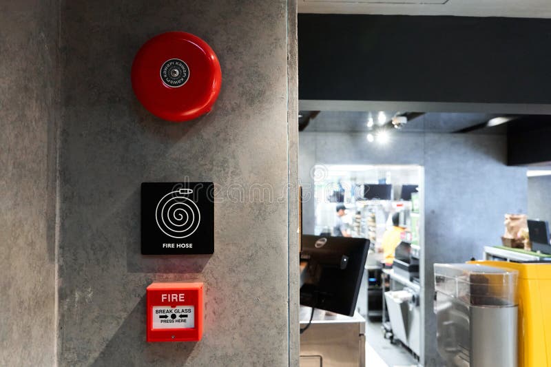 Specialist Fire Alarm Red Button on the Wall Stock Photo - Image of ...