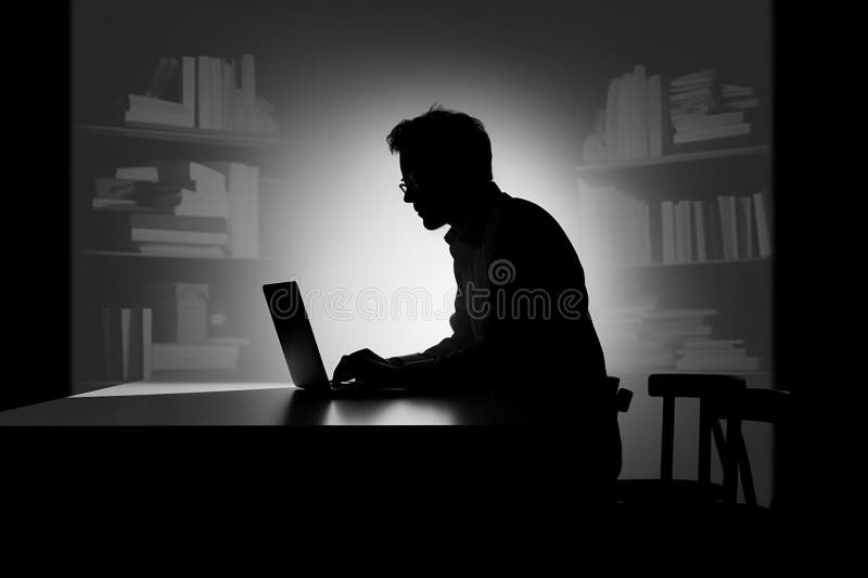 It Specialist Front of His Computer Running Work. Generative AI Stock ...