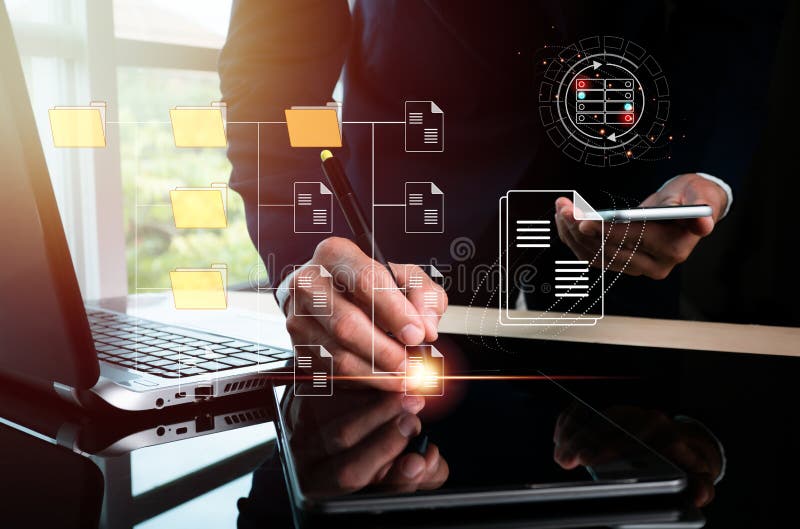 An it Specialist is Installing a Document Management System (DMS) on a ...