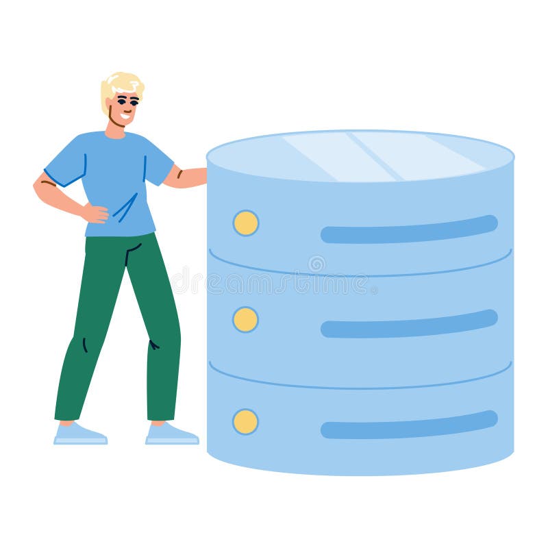 It Specialist Managing Big Data Server Infrastructure Stock Illustration - Illustration of ...
