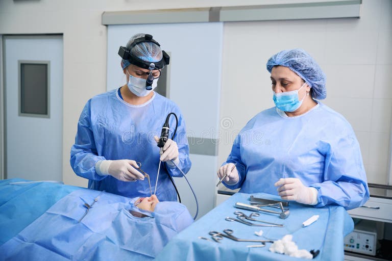 Specialist Performs the Operation Using Modern Technologies Stock Image ...