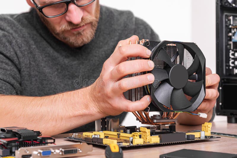 Repair, Assembly and Restoration of Personal Computers Stock Photo ...