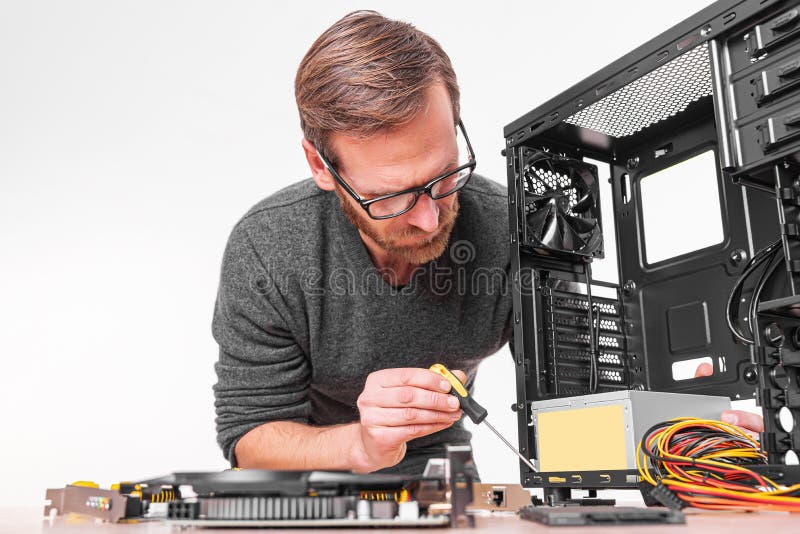 Repair, Assembly and Restoration of Personal Computers Stock Image ...
