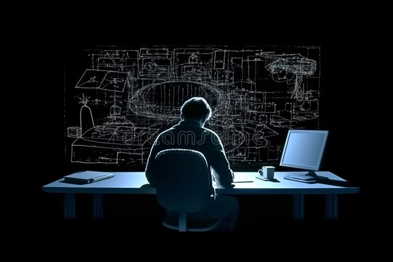 It Specialist Front of His Computer Running Work Creative Idea ...