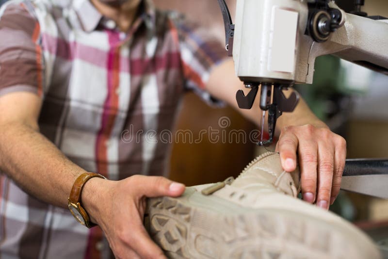 Specialist stitching shoes stock photo. Image of leather - 72751306
