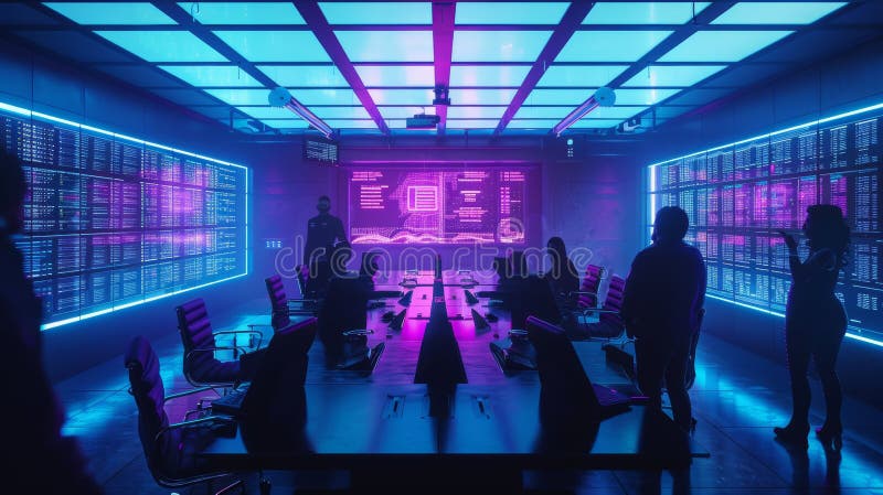 Specialist Team Conducts Cyber Attack Simulation in Bright, Modern ...