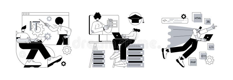 It Specialist Training Abstract Concept Vector Illustrations. Stock ...