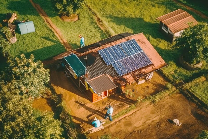 Specialist Workers Install Solar Panels, Modern Technologies in a ...