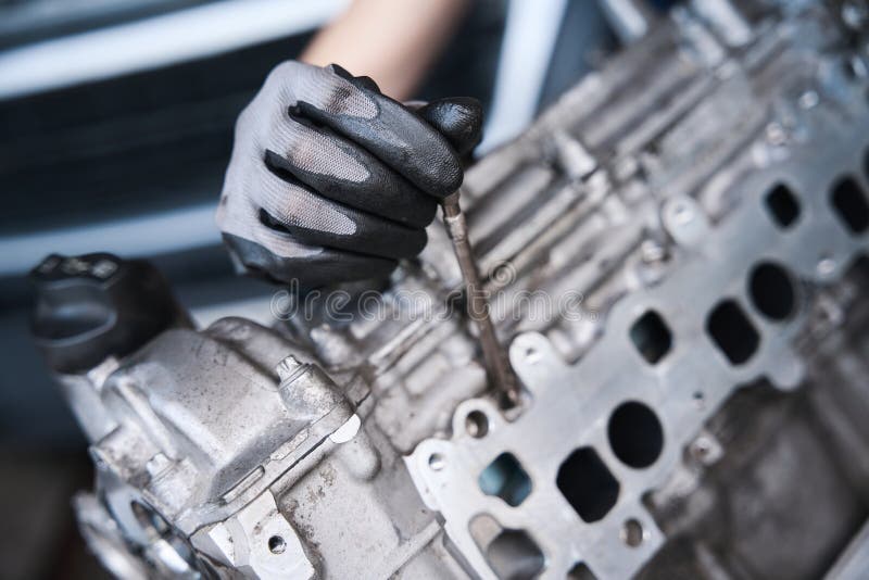 Specialist Works with a Large Car Part Stock Photo - Image of ...
