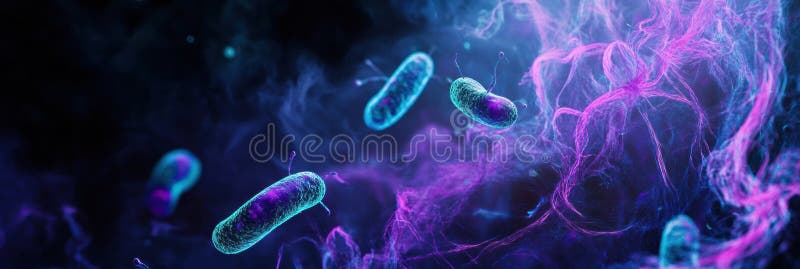 Glowing Bacteria Captured Under Ultraviolet Light Showcasing Vibrant ...