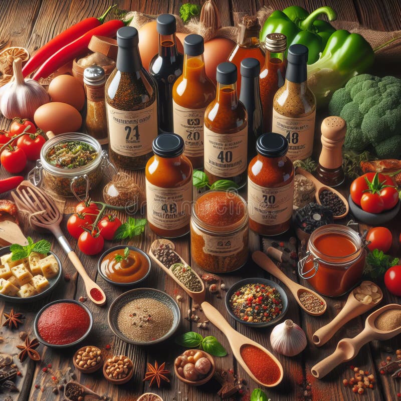 Specialized Gourmet Condiments, Pho Stock Illustration - Illustration ...