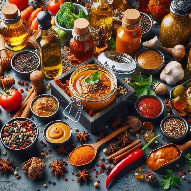 Specialized Gourmet Condiments, Pho Stock Illustration - Illustration ...