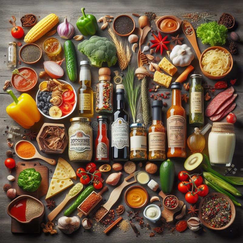 Specialized Gourmet Condiments, Pho Stock Illustration - Illustration ...