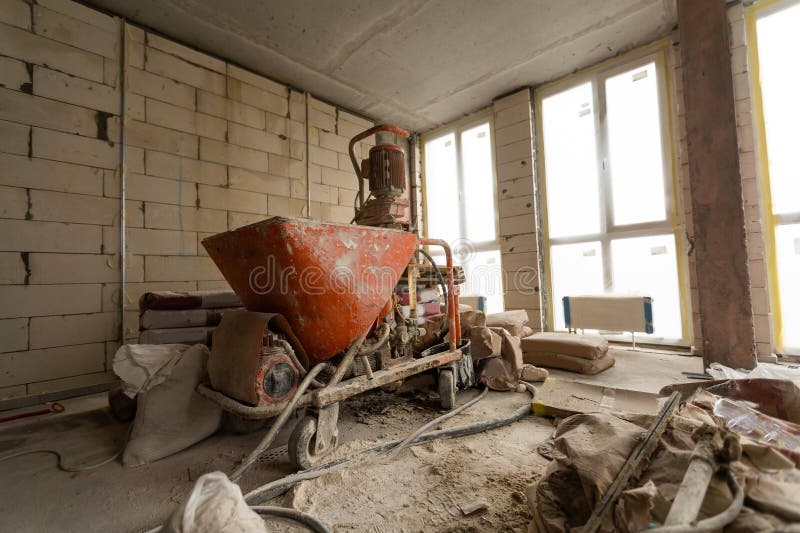 A Specialized Mixer for Mixing Dry Plaster with Water and Automatically ...