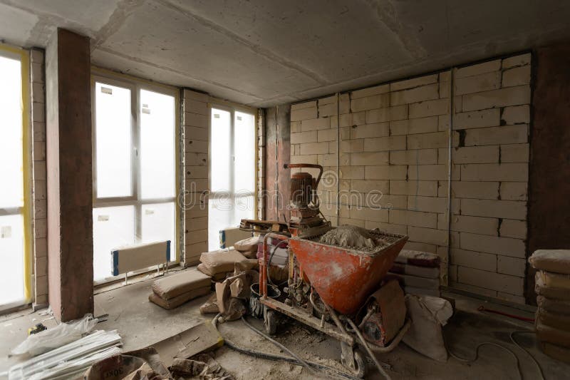 A Specialized Mixer for Mixing Dry Plaster with Water and Automatically ...