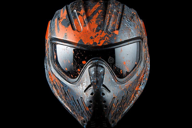 Specialized Paintball Mask Featuring Paintball Impact Marks and ...