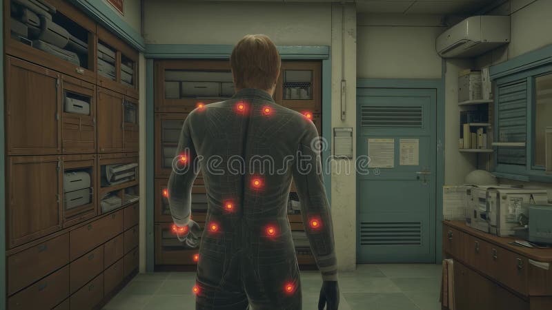 Scientist Walking in Laboratory with Motion Capture Suit Stock Footage ...