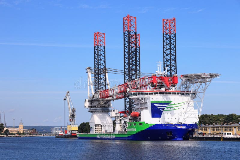 A Specialized Ship for Installing Wind Turbines Editorial Image - Image ...