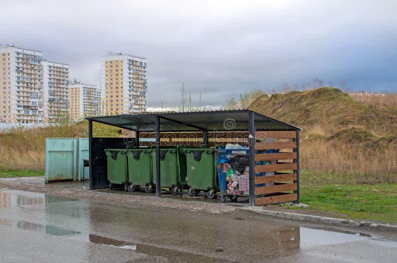 A Specialized Site with Containers for Waste Collection Stock Photo ...