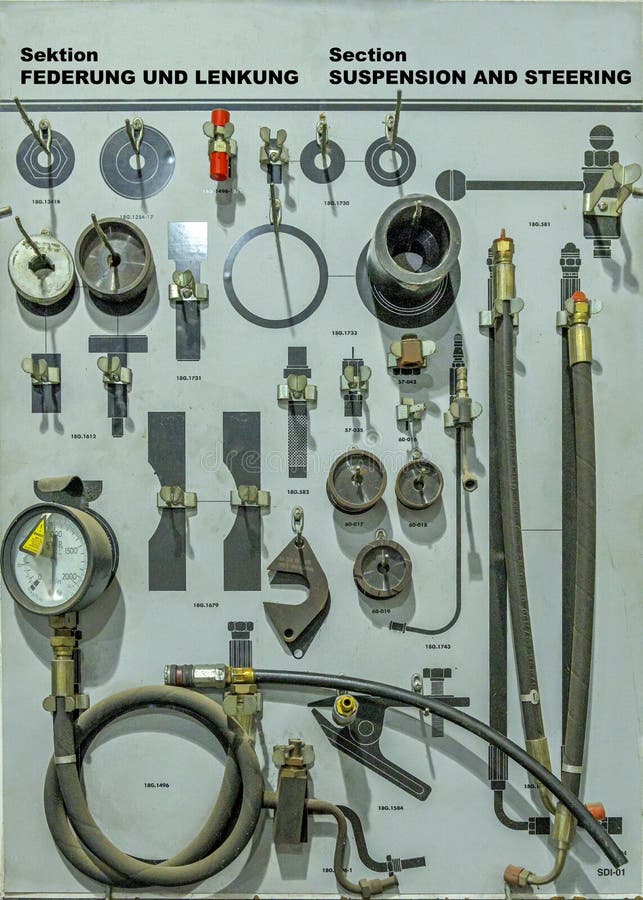 Specialized Tools on a Workbench Stock Image - Image of tools, hanging ...