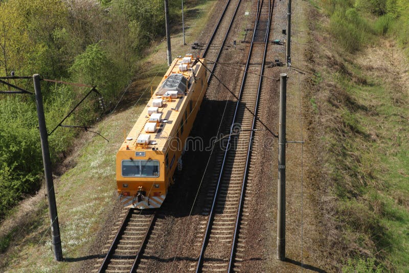 Rail Service Vehicle on Railway. Stock Photo - Image of industry ...